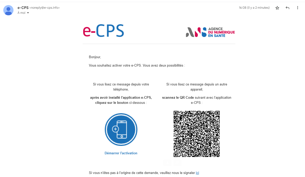 Guide e-CPS - J'active ma e-CPS avec mes coordonnées de correspondance